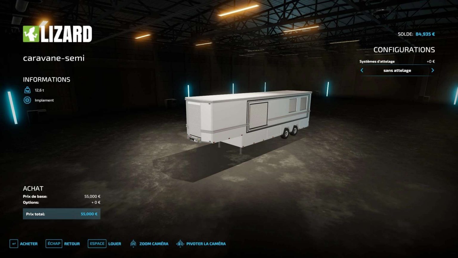 Caravane semi-blanche v1.0.0.0 - FS25 Mod | Farming Simulator 22 mod